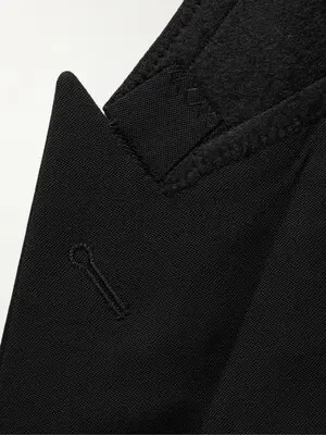Saint Laurent Slim-fit Satin-trimmed Wool Blazer - Black
