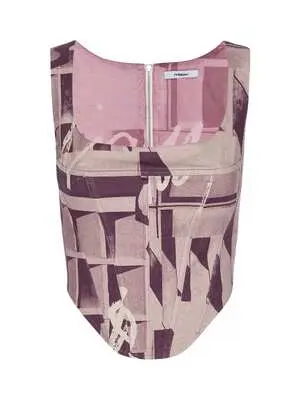 Miaou Campbell Printed Cotton Corset