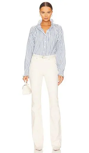 Veronica Beard Calisto Shirt In Blue - Washed Blue & White