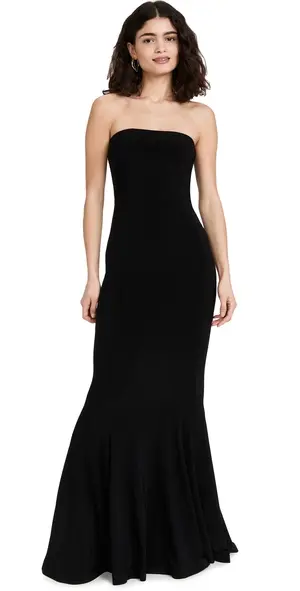 Norma Kamali Strapless Fishtail Gown - Black