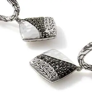 John Hardy Carved Chain Drop Earrings Pav