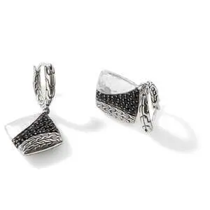 John Hardy Carved Chain Drop Earrings Pav