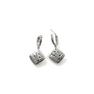 John Hardy Carved Chain Drop Earrings Pav