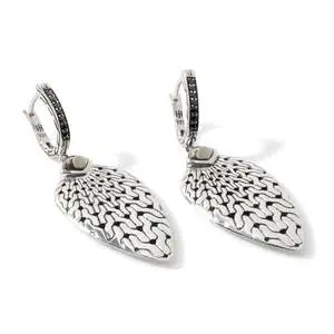 John Hardy Carved Chain Drop Earrings Pav