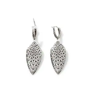 John Hardy Carved Chain Drop Earrings Pav