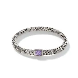 John Hardy Icon Chain Bracelet With Gemstones 6.5mm Amethyst