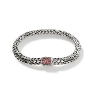 John Hardy Icon Chain Bracelet With Gemstones 6.5mm Garnet