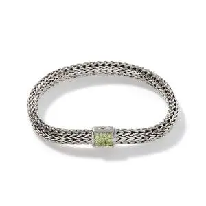 John Hardy Icon Chain Bracelet With Gemstones 6.5mm Peridot