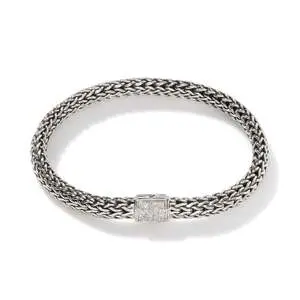 John Hardy Icon Chain Bracelet With Gemstones 6.5mm White Diamond