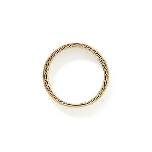 John Hardy Carved Chain Band Ring Slim