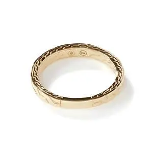 John Hardy Carved Chain Band Ring Slim