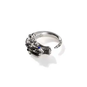 John Hardy Naga Ring With Black Spinel And Lapis Lazuli