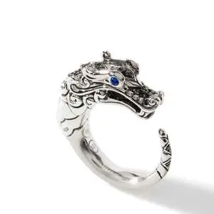 John Hardy Naga Ring With Black Spinel And Lapis Lazuli