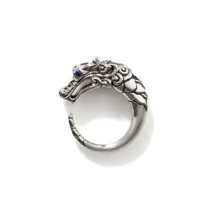 John Hardy Naga Ring With Black Spinel And Lapis Lazuli