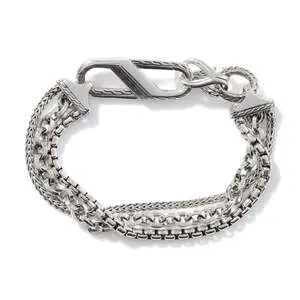 John Hardy Remix Carabiner Triple Row Chain Bracelet