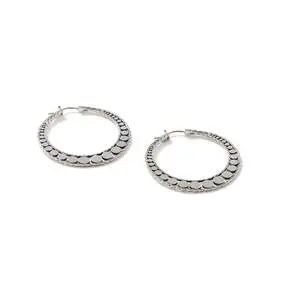 John Hardy Dot Hoop Earrings - Sterling Silver
