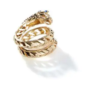 John Hardy Naga Dragon Ring With Diamonds And Sapphires In 18k