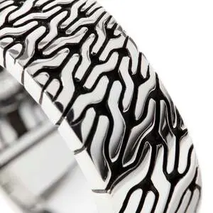 John Hardy Carved Chain Band Ring