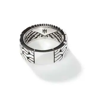 John Hardy Carved Chain Band Ring