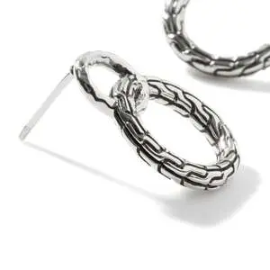 John Hardy Carved Chain Interlink Stud Earrings