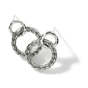 John Hardy Carved Chain Interlink Stud Earrings