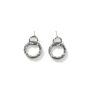 John Hardy Carved Chain Interlink Stud Earrings