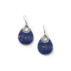 John Hardy Carved Chain Teardrop Earrings - Lapis Lazuli