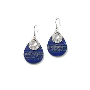 John Hardy Carved Chain Teardrop Earrings