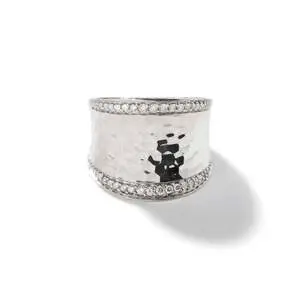 John Hardy Palu Saddle Ring With Diamonds - Sterling Silver