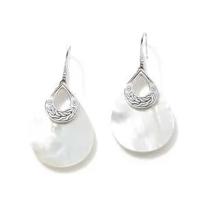 John Hardy Dot Drop Earrings Pearl