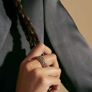 John Hardy Icon Chevron Wide Band Ring