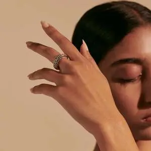 John Hardy Icon Chevron Wide Band Ring