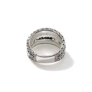 John Hardy Carved Multiband Ring Pav