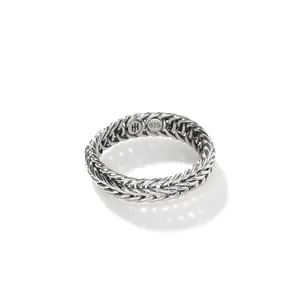 John Hardy Icon Chevron Band Ring 4.5mm Sterling Silver Gold