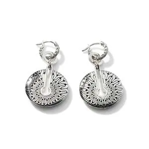 John Hardy Carved Chain Convertible Drop Earrings - Silver