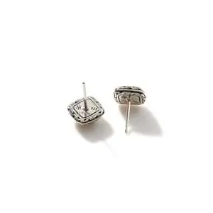 John Hardy Carved Chain Palu Stud Earrings Gold