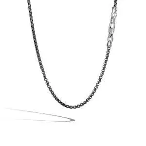John Hardy Box Chain Necklace, Dark - Silver