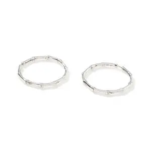 John Hardy Bamboo Hoop Earrings - Sterling Silver
