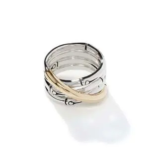 John Hardy Bamboo Crossover Ring Gold - Sterling Silver