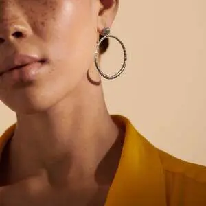 John Hardy Classic Chain Hammered Round Earrings