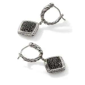 John Hardy Carved Chain Drop Earrings Pav