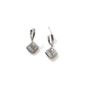 John Hardy Carved Chain Drop Earrings Pav