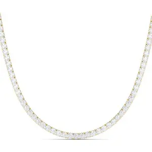 HAUTECARAT Lab-created Diamond Tennis Necklace - 18k Yellow Gold