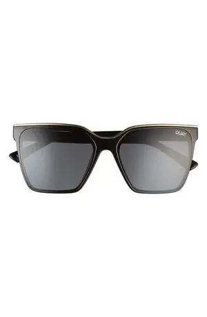 Quay Level Up 60mm Square Polarized Sunglasses - Black Gold/smoke Polarized