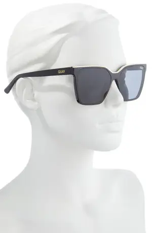 Quay Level Up 60mm Square Polarized Sunglasses - Black Gold/smoke Polarized