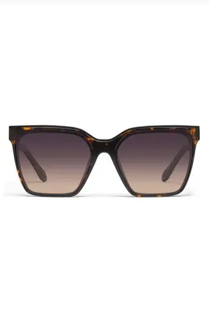 Quay Level Up 60mm Square Polarized Sunglasses - Tort Gold/ Smoke Polarized