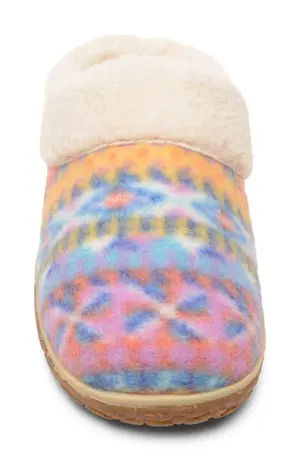 Minnetonka Spruce Faux Fur Slipper - Orange Sunset