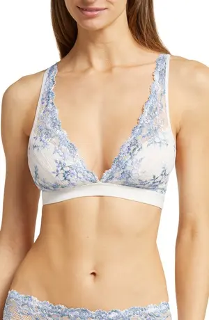 Wacoal WACOAL Embrace Lace® Wire-Free Bralette Pastel Parchment/ Blue Multi
