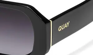 Quay Hype Up Square Sunglasses - Black / Smoke