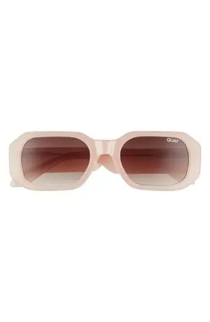 Quay Hype Up Square Sunglasses Pink / Brown